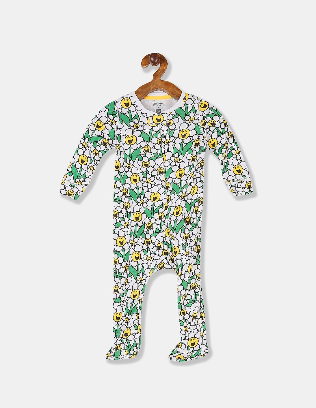 Buy GAP Baby Yellow Mr. Men™ Little Miss™ Flower Power Footed One-Piece ...